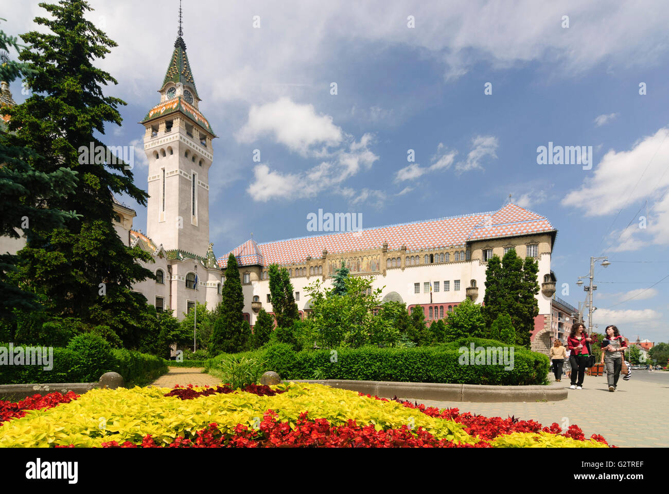 Town Hall (left) and Culture Palace, Romania, Transilvania ...