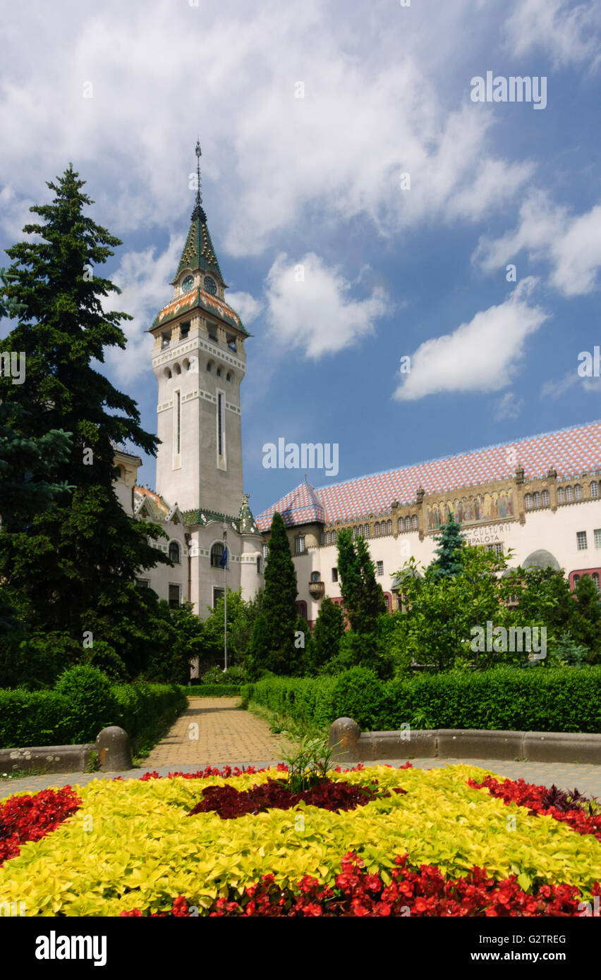 Town Hall (left) and Culture Palace, Romania, Transilvania ...