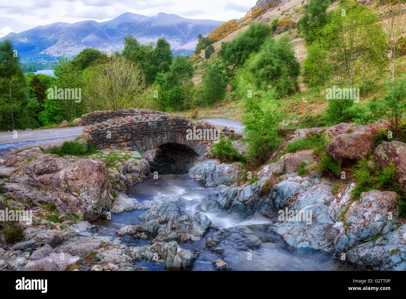 Ashness Bridge, Lake District, Keswick, Cumbria, England, UK Stock ...