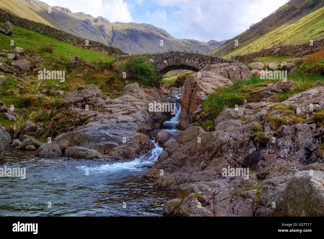 Stockley Bridge, Seathwaite, Lake District, Cumbria, England, UK Stock ...