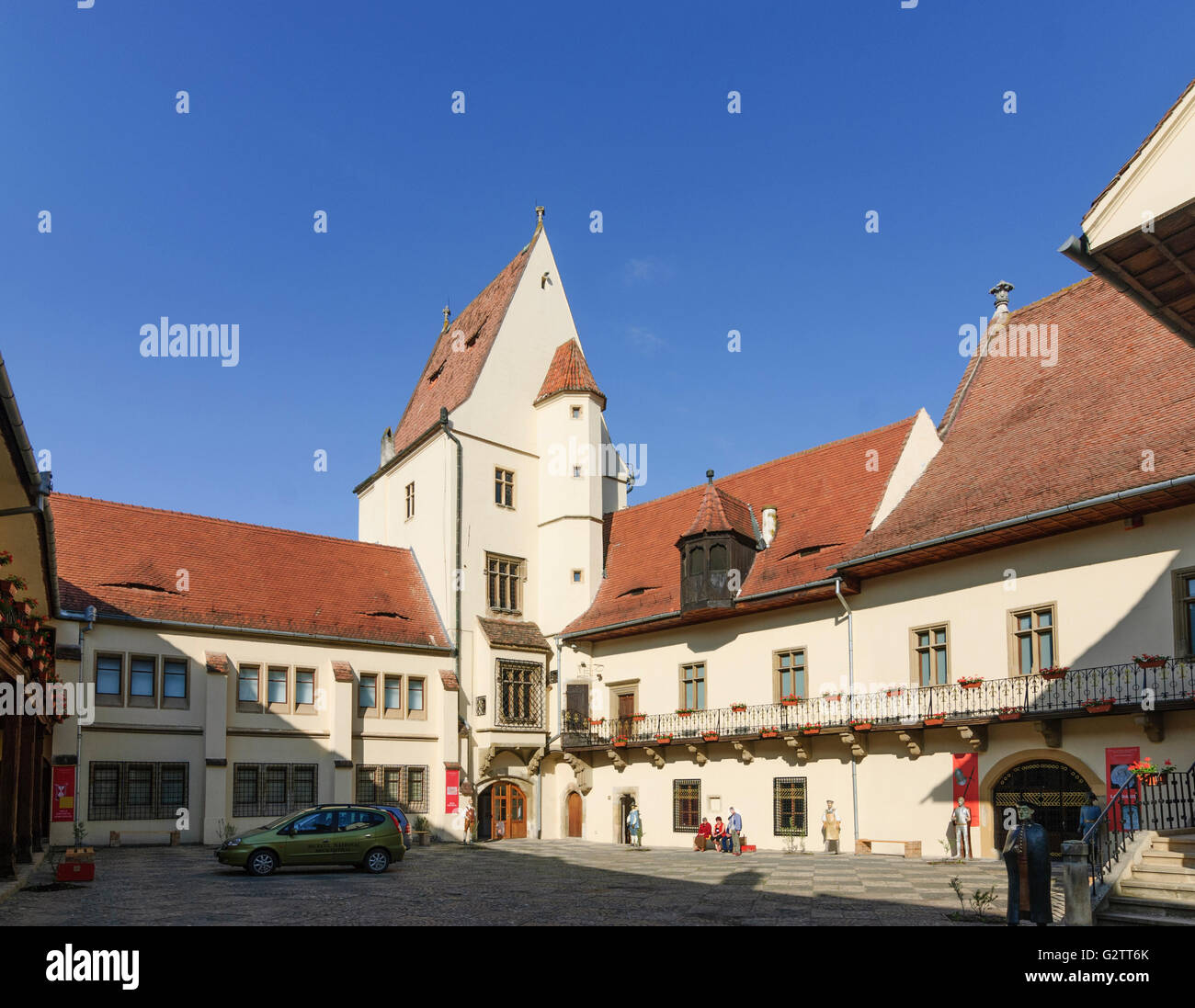 Old Town Hall , now history museum ;patio, Romania, Transilvania ...