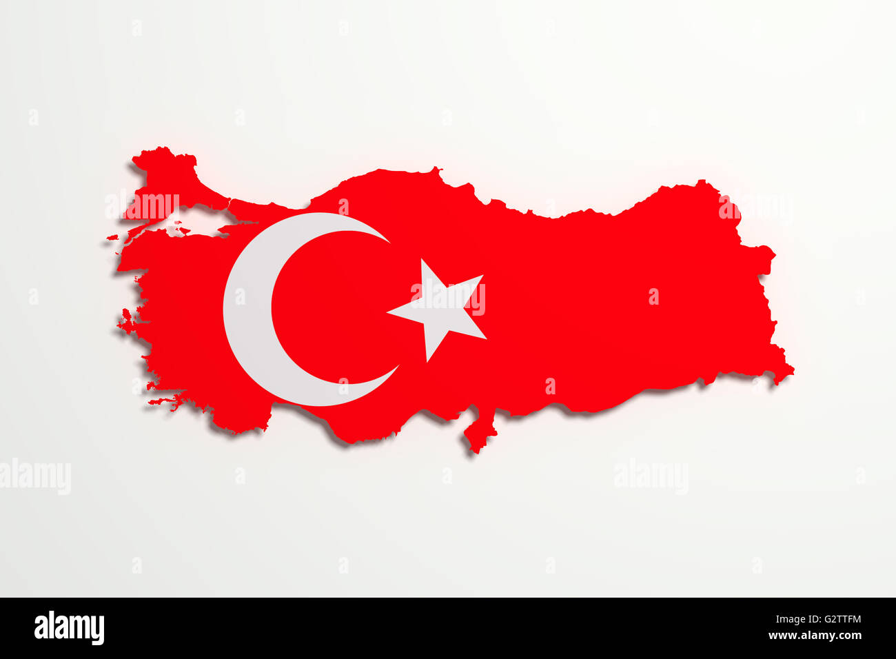 3d rendering of Turkey map and flag Stock Photo - Alamy