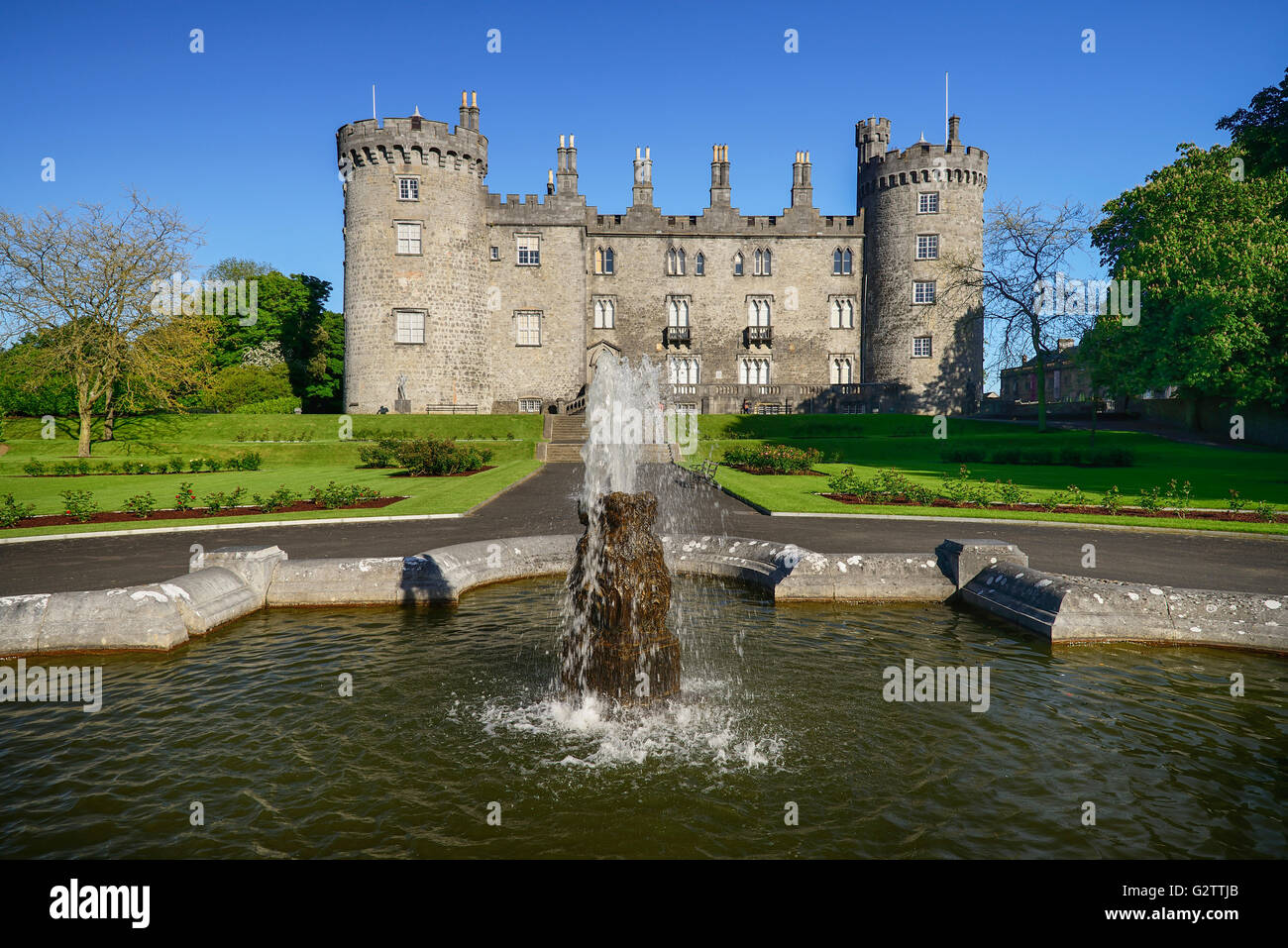 Ireland, County Kilkenny, Kilkenny, Kilkenny Castle with Rose garden ...