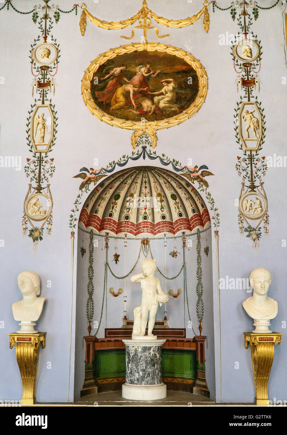 Ireland, County Kildare, Celbridge, Castletown House, The Long Gallery ...