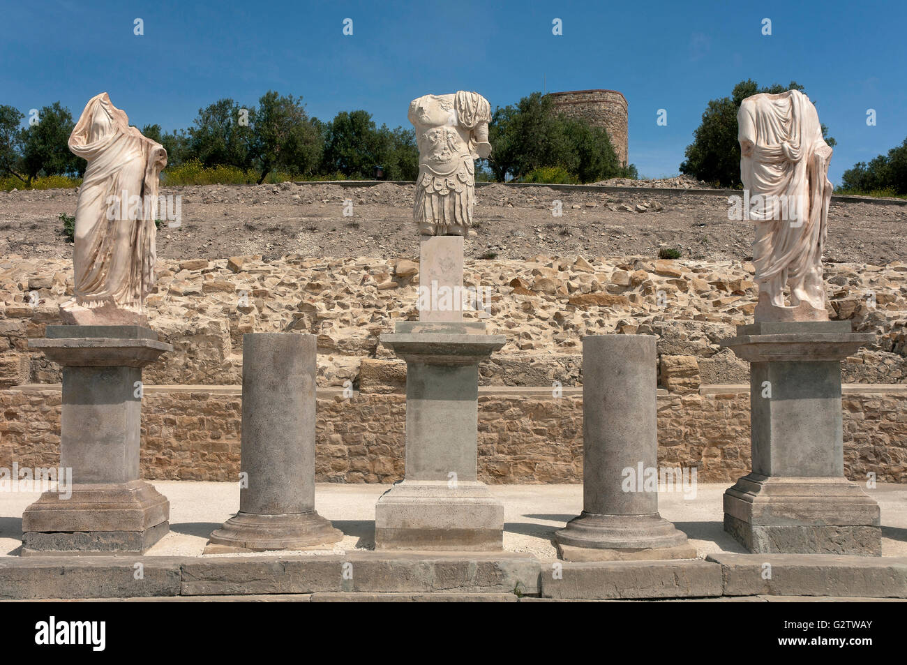 Torreparedones, Iberian-Roman Archaeological Park, statues in the forum ...