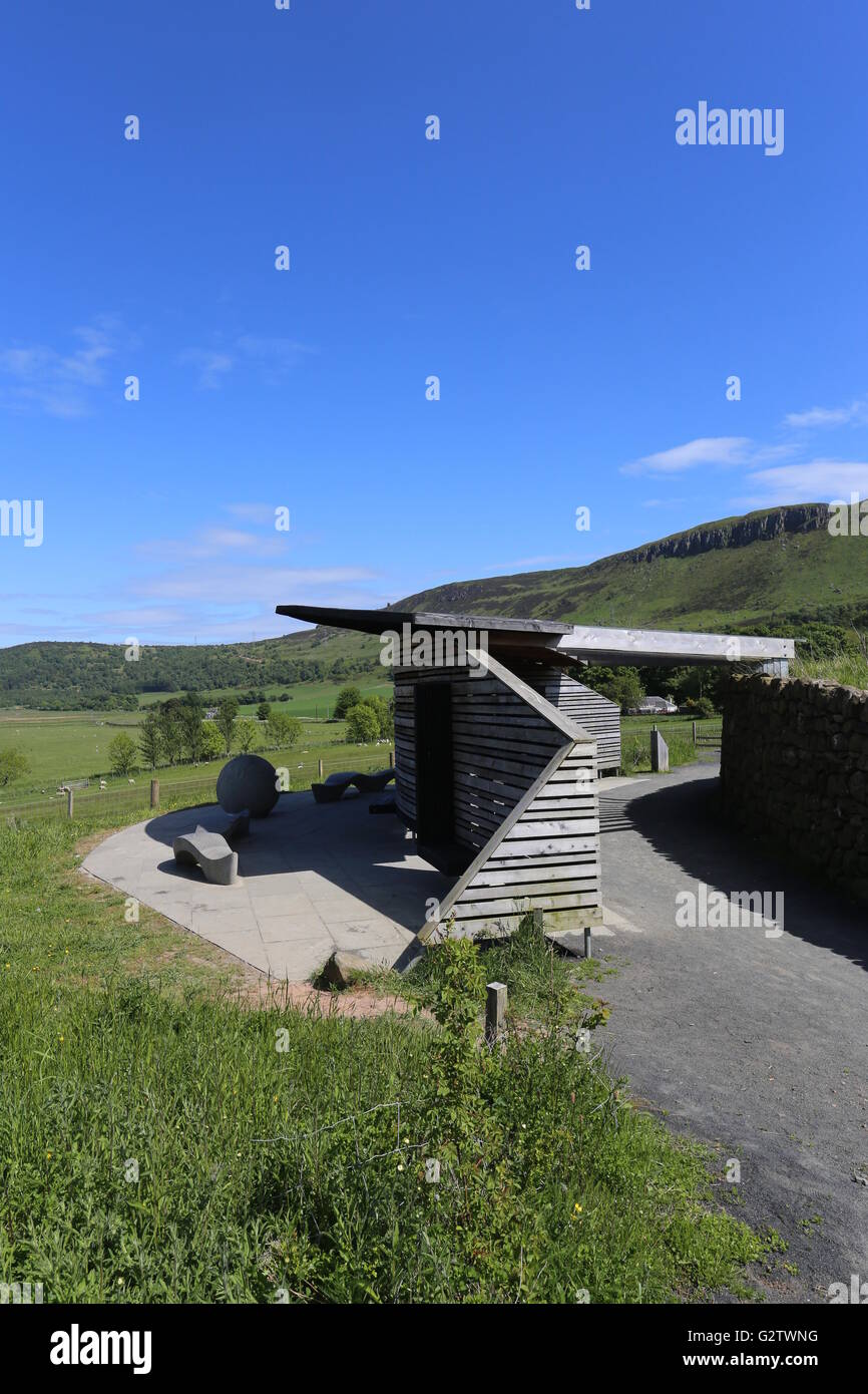 Shelter on Loch Leven Heritage Trail near Benarty Hill Scotland June ...