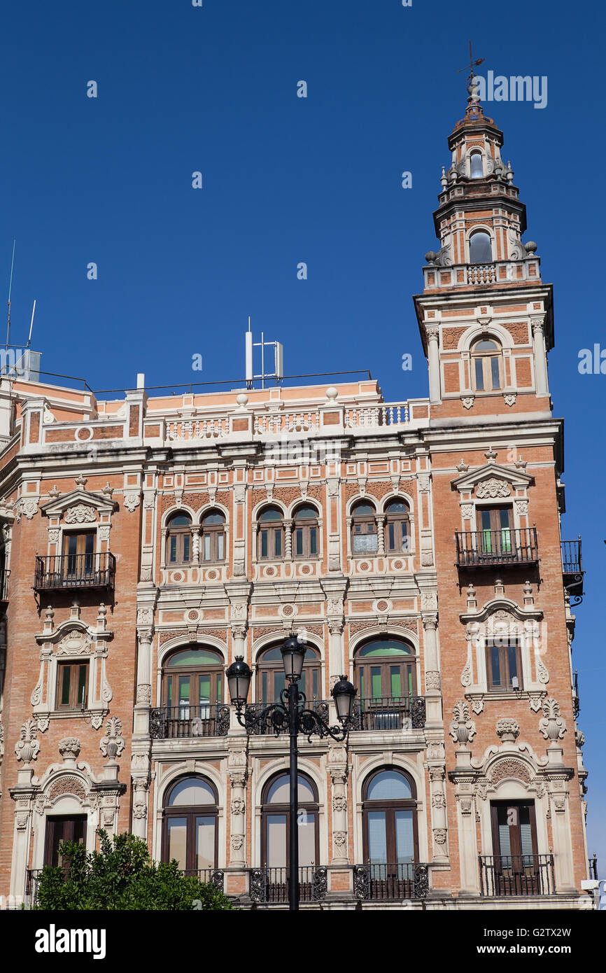 Spain, Andalucia, Seville, Office building on Plaza Nueva Stock Photo ...