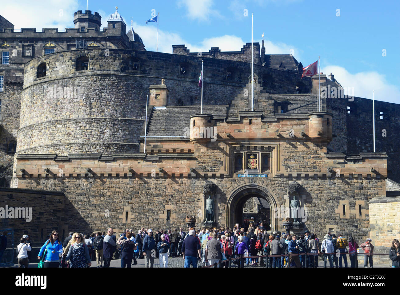 Scotland, Edinburgh, Edinburgh Castle, entrance to the castle from the ...