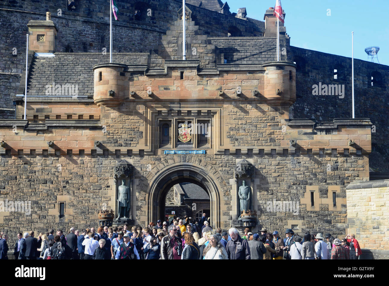 Scotland, Edinburgh, Edinburgh Castle, entrance to the castle from the ...