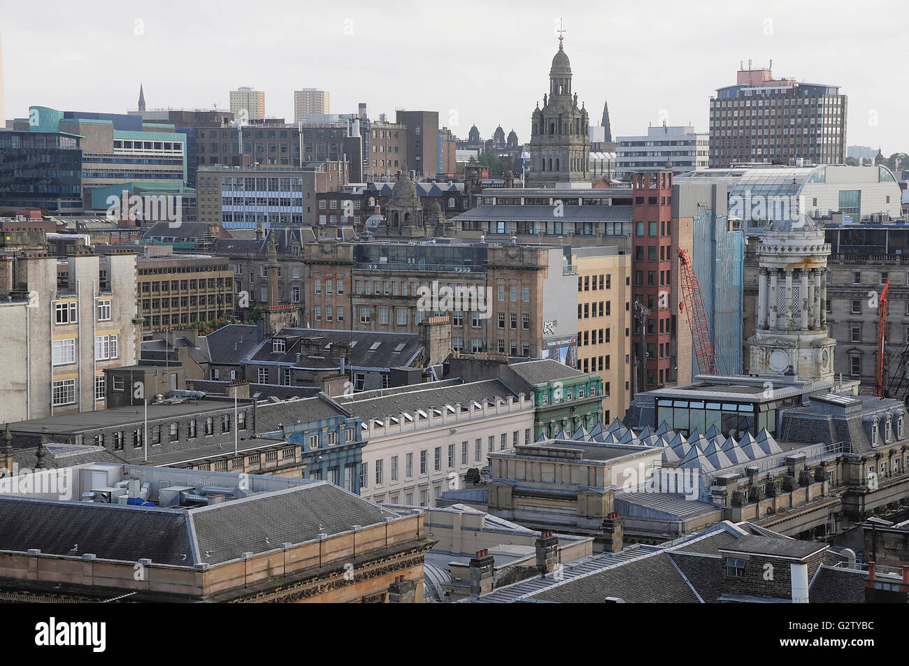 Scotland, Glasgow, City Centre, views across central Glasgow from the ...