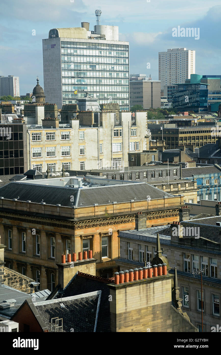 Scotland, Glasgow, City Centre, views across central Glasgow from the ...