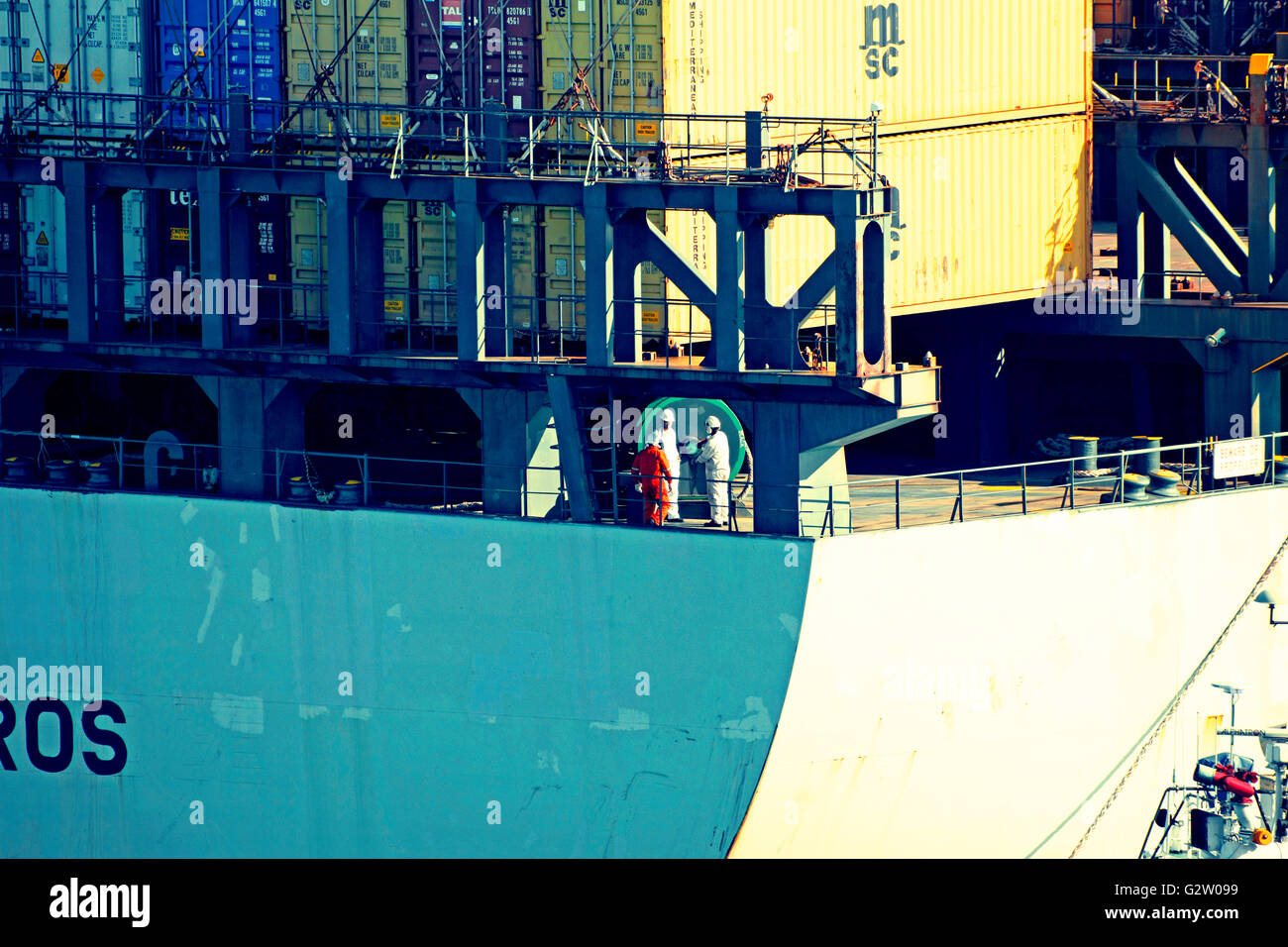 Small container ship hi-res stock photography and images - Alamy