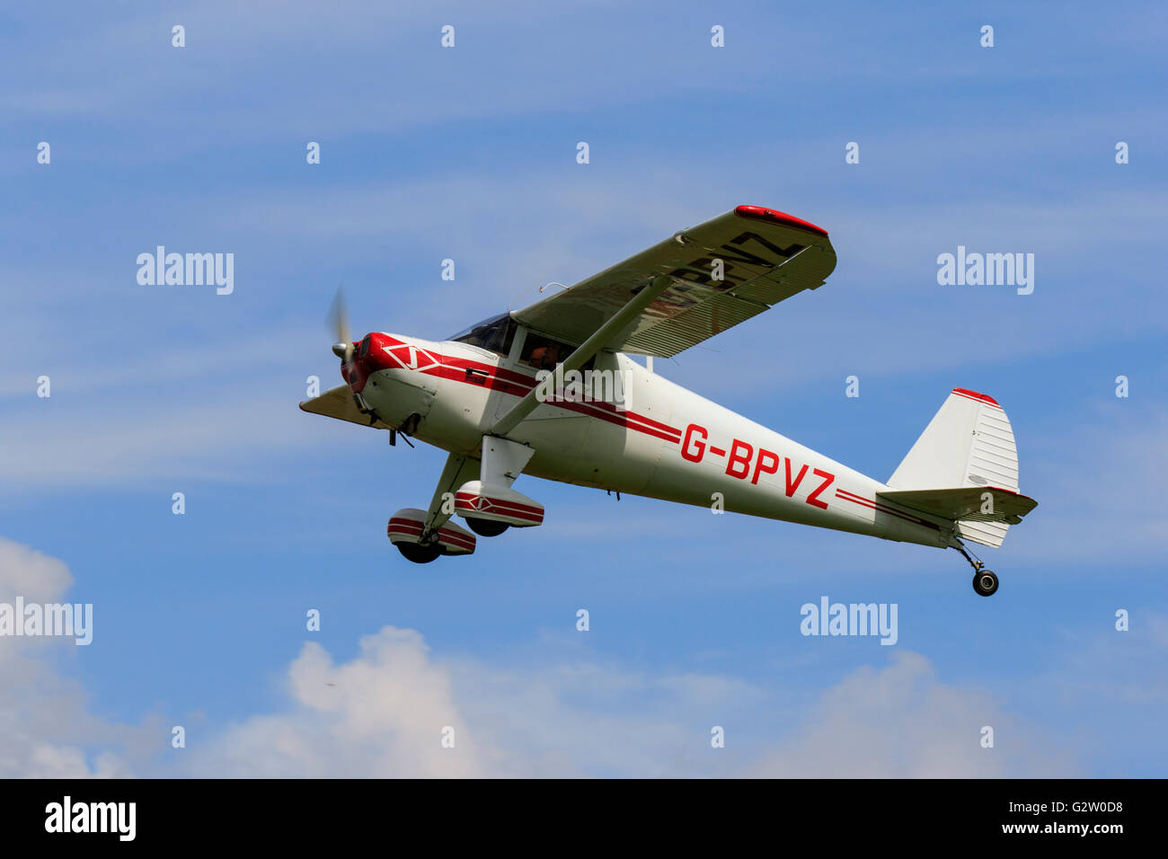 Luscombe 8E Silvaire Deluxe G-BPVZ in flight at Breighton Airfield ...