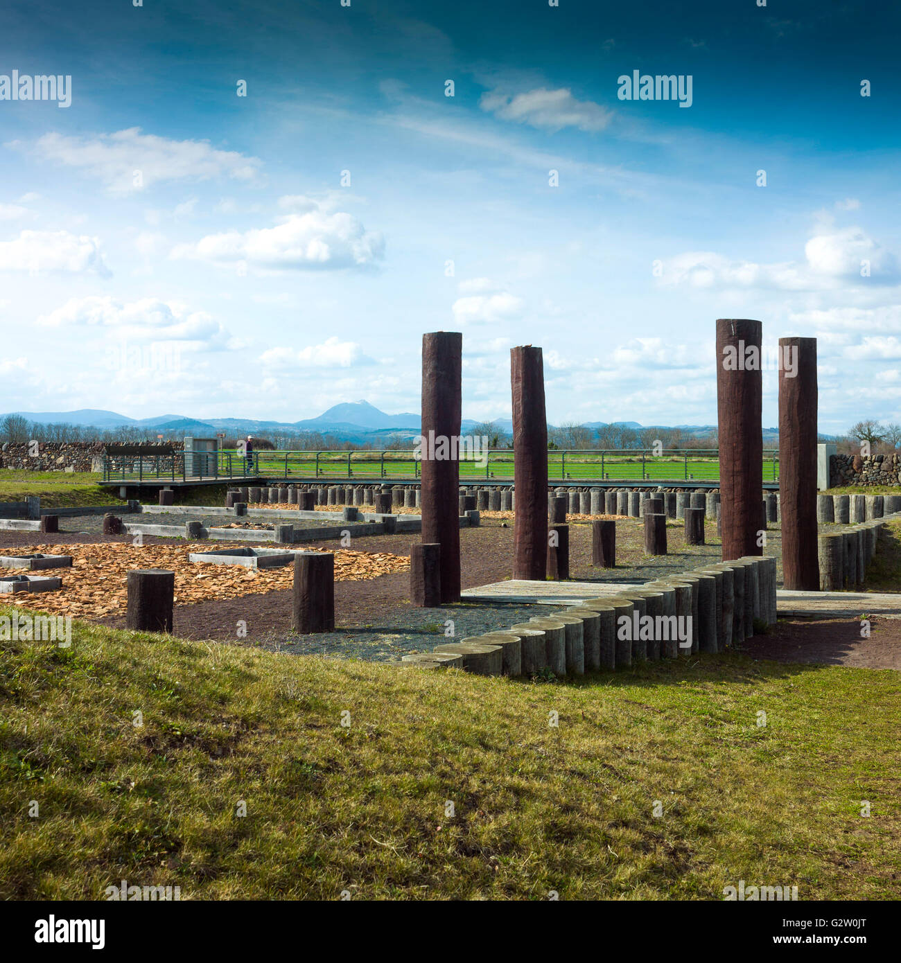 Gaul oppidum of Corent, archeological site, Puy de Dome, Auvergne Rhone ...