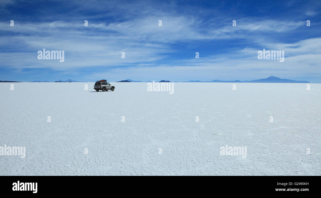 Car racing along the salt flats Stock Photo - Alamy