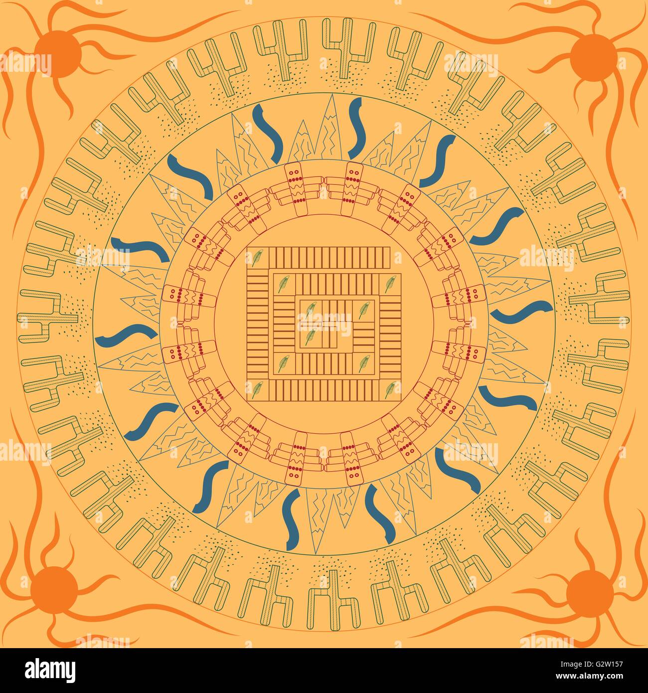 Circle colored pattern indian theme Stock Vector Image & Art - Alamy