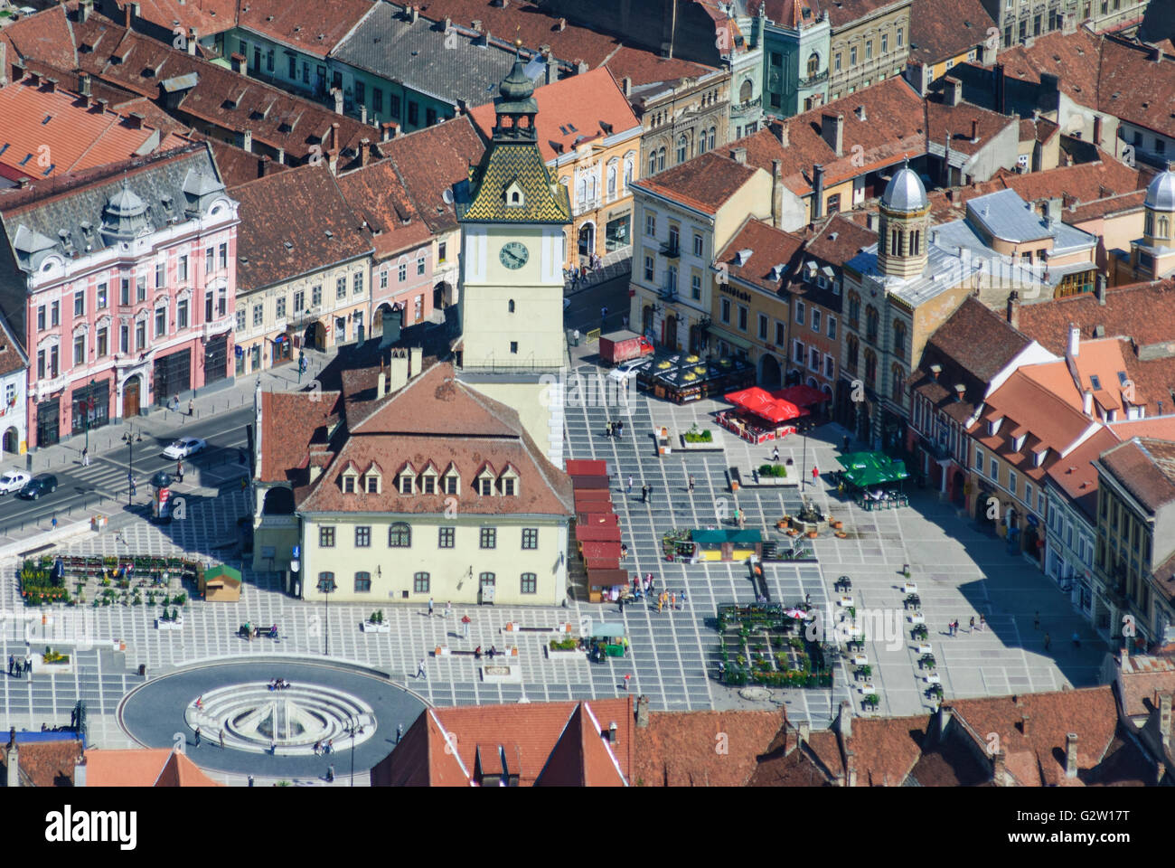 Overlooking the old town of Tampa Mountain, Romania, Transilvania ...