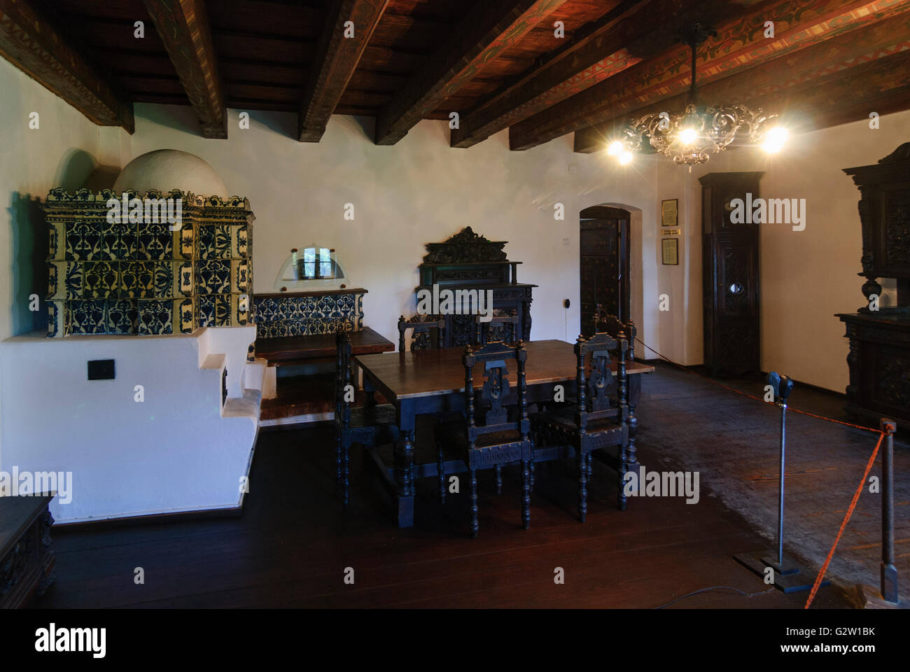 Bran Castle ; dining Room, Romania, Transilvania, Transylvania ...