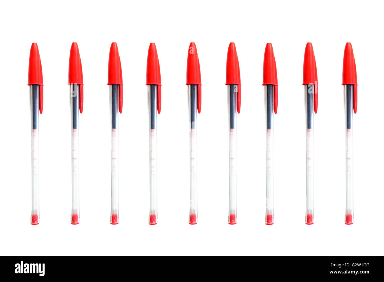 Red capped pens Cut Out Stock Images & Pictures - Alamy