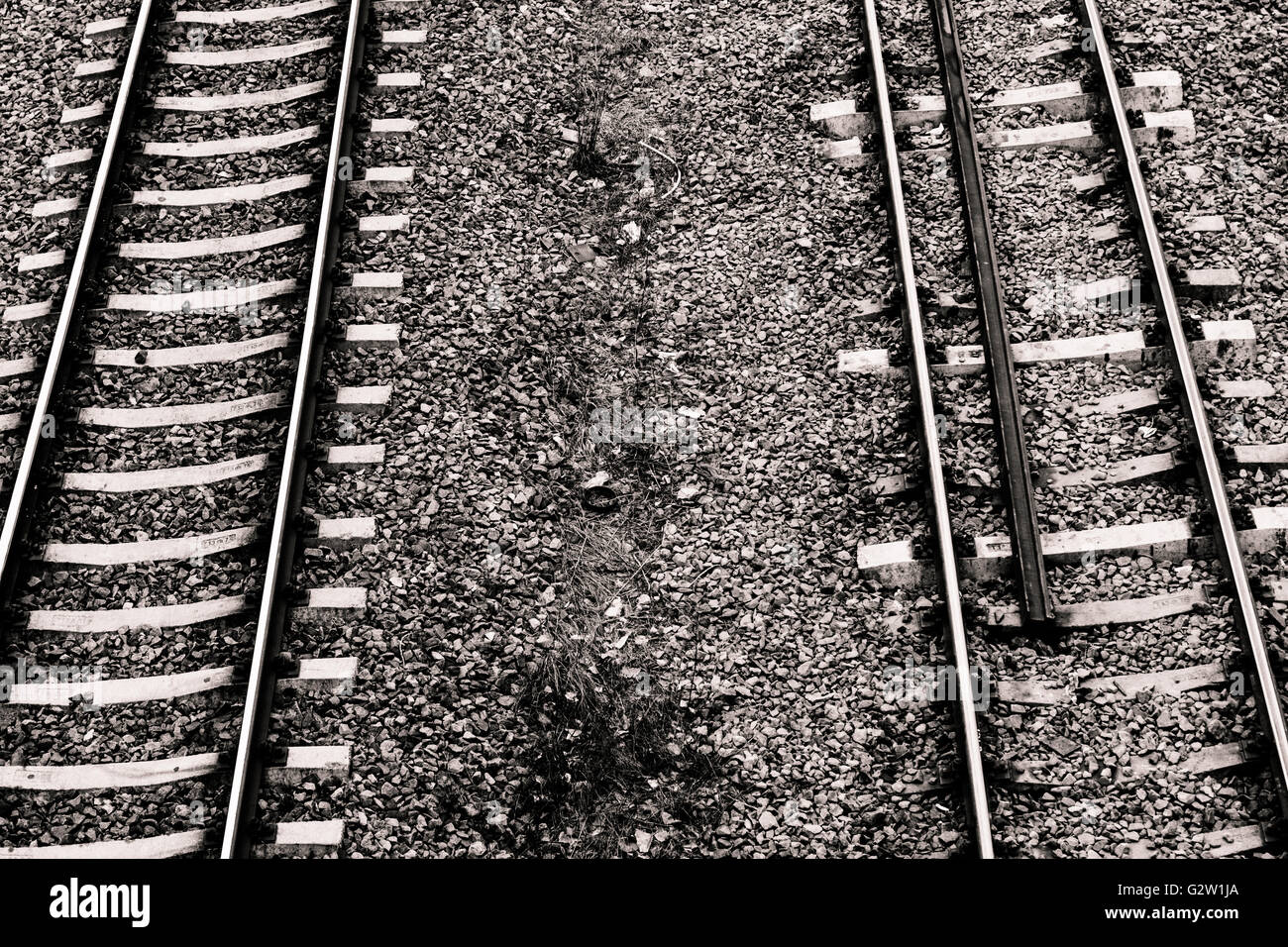 Railway in black and white Stock Photo - Alamy