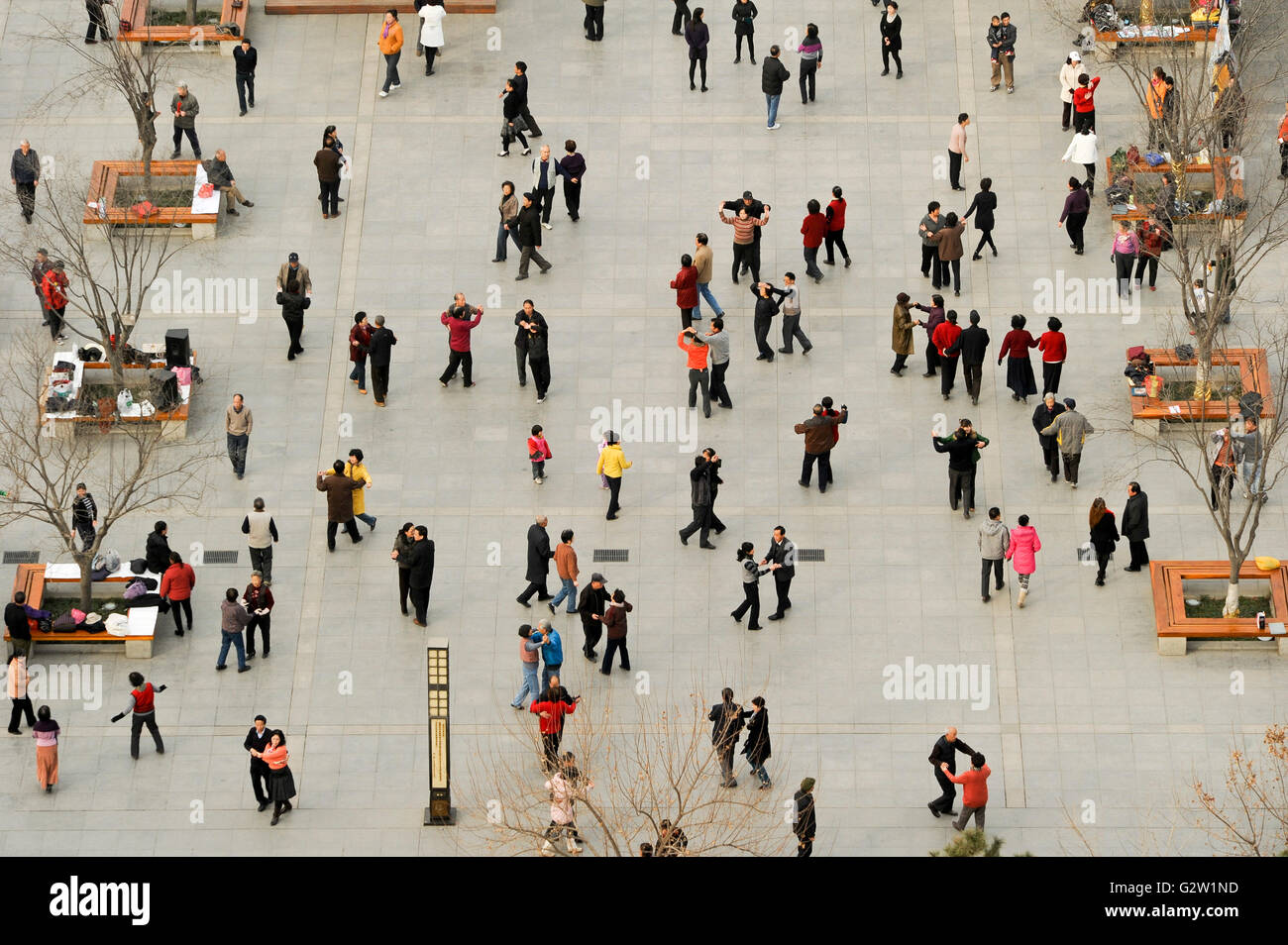 CHINA, Province Shaanxi, city Xian, people dance in the morning at ...