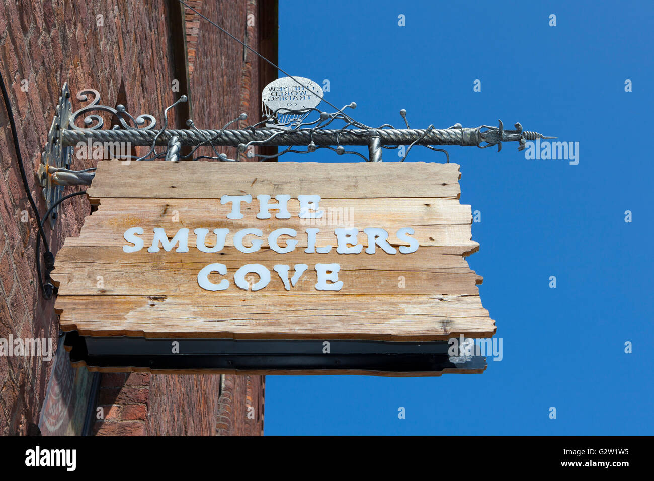 The Smugglers Cove, rustic wood & metal Hanging Pub sign, Liverpool ...