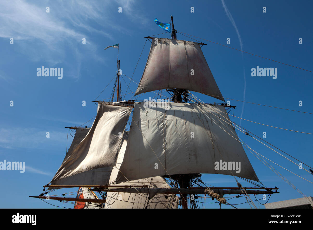 Navy sailboat green sails hi-res stock photography and images - Alamy