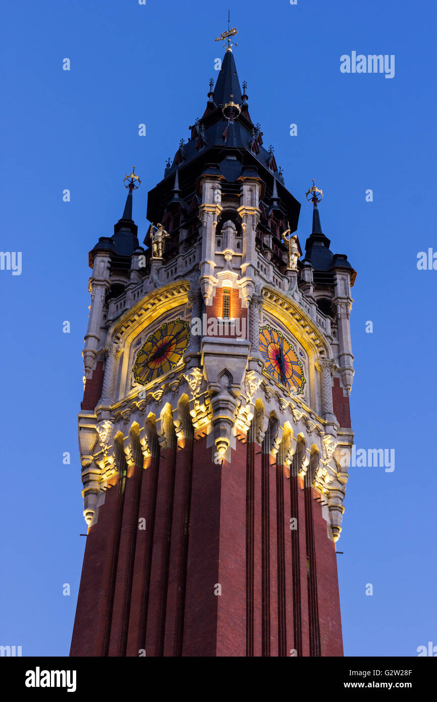 Clock tower town hall calais hi-res stock photography and images - Alamy