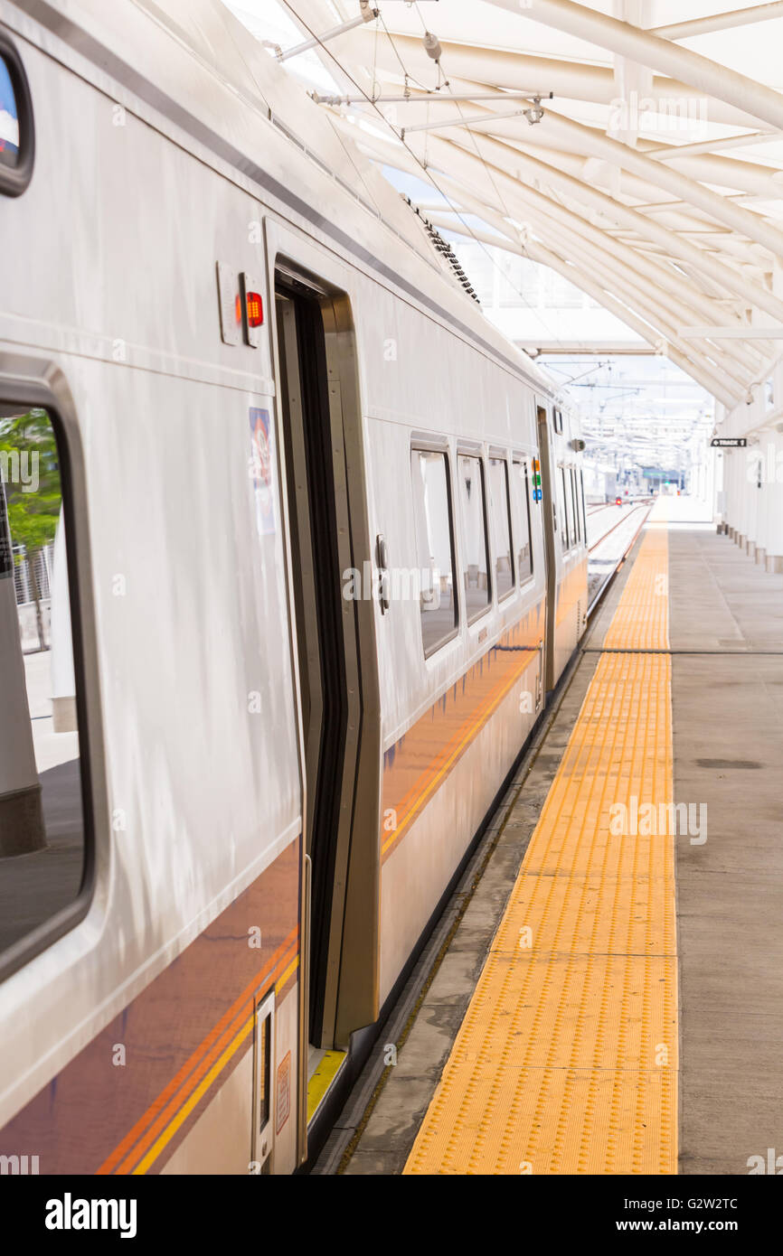 Commuter train from Denver Union Station to Denver International ...