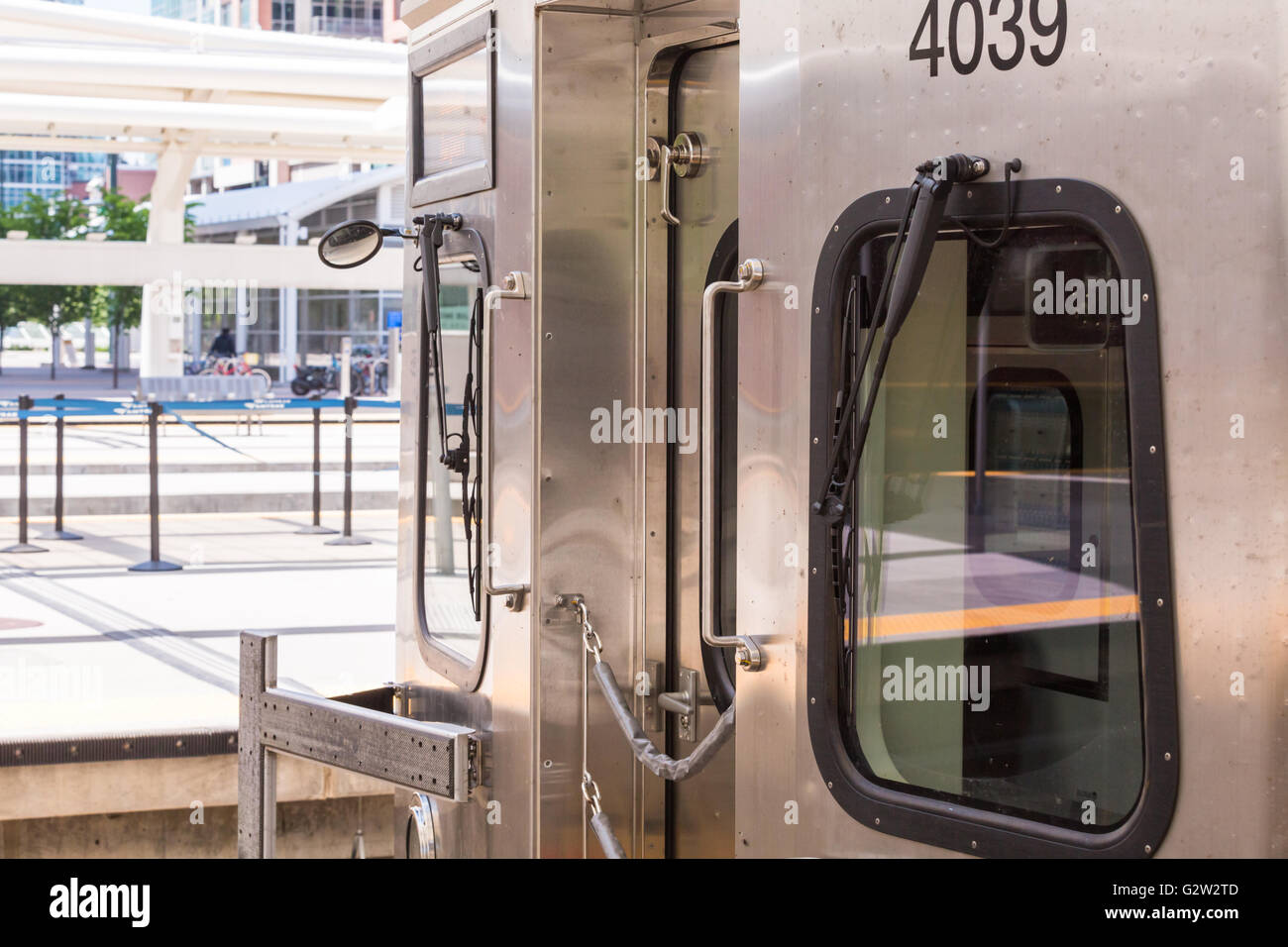 Commuter train from Denver Union Station to Denver International ...