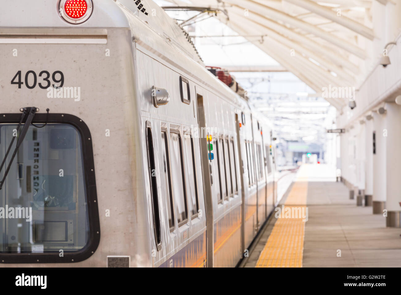 Commuter train from Denver Union Station to Denver International ...
