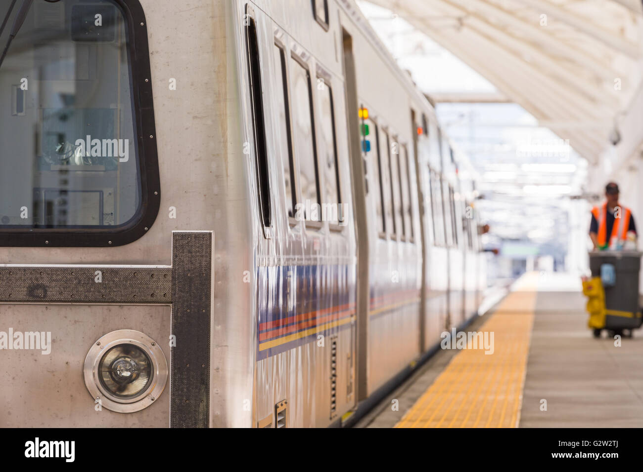 Commuter train from Denver Union Station to Denver International ...