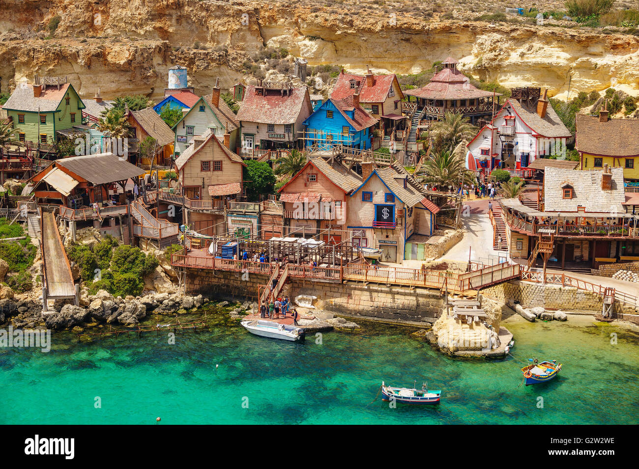 The famous Popeye Village in Malta Stock Photo - Alamy