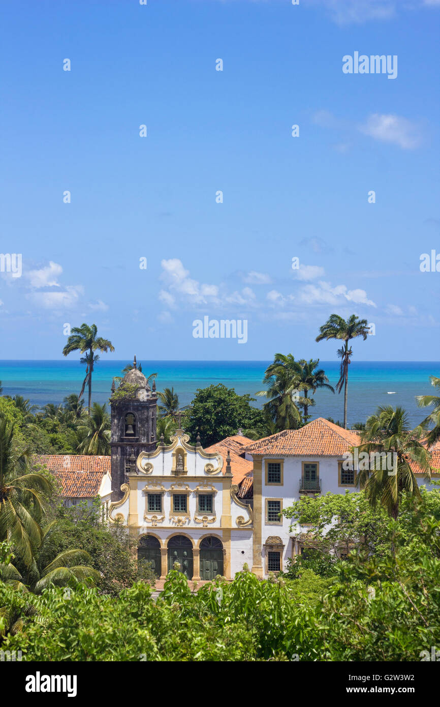 Landscape from ancient buildings in Olida, Recife Brazil, with sea at ...