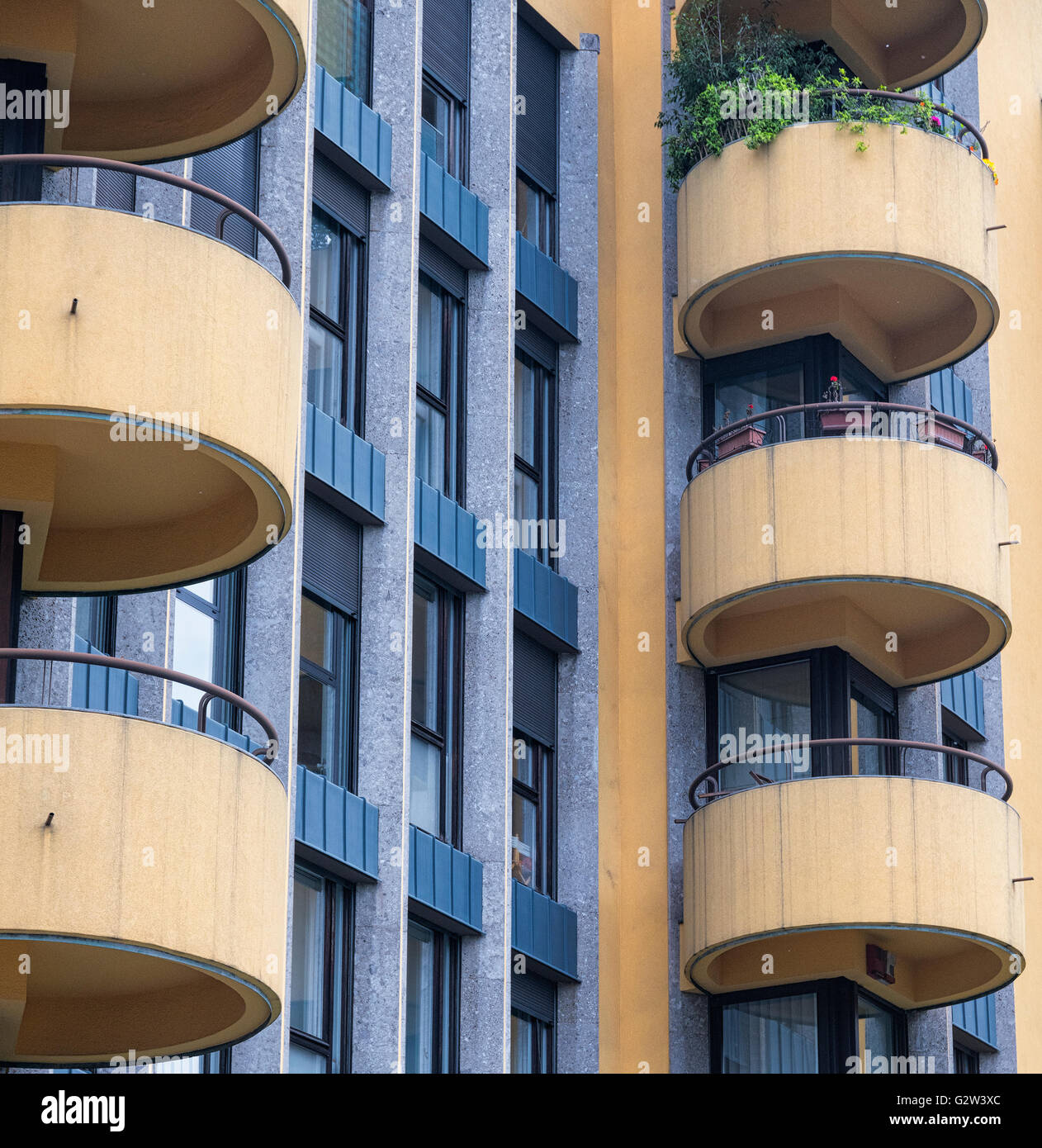 Modern residential building in Milan (Lombardy, Italy), along via ...