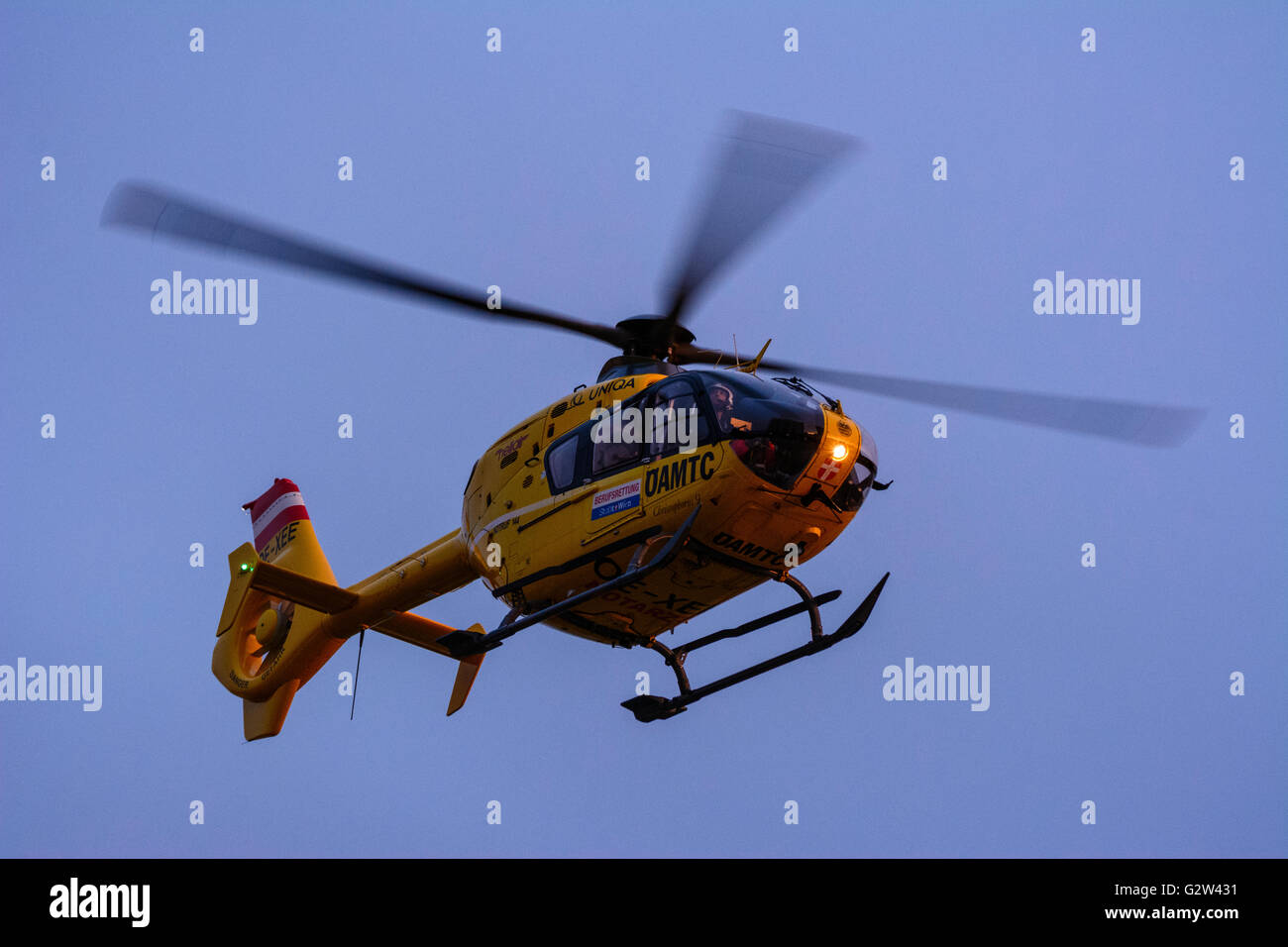 Helicopter medevac of berufsrettung wien and oamtc hi-res stock ...