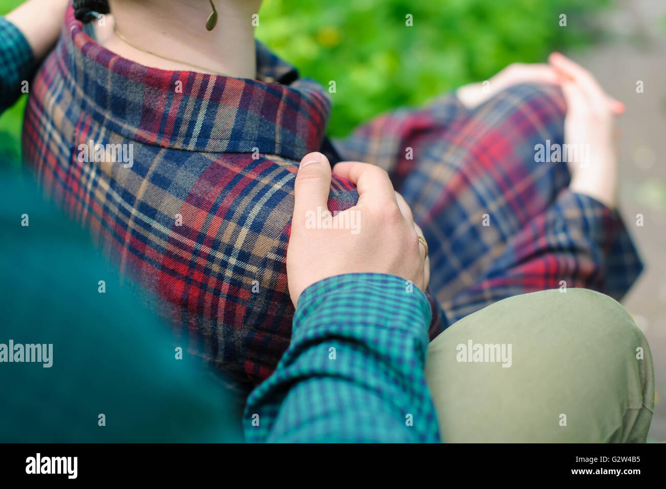 Pretty couple hugging Stock Photo - Alamy