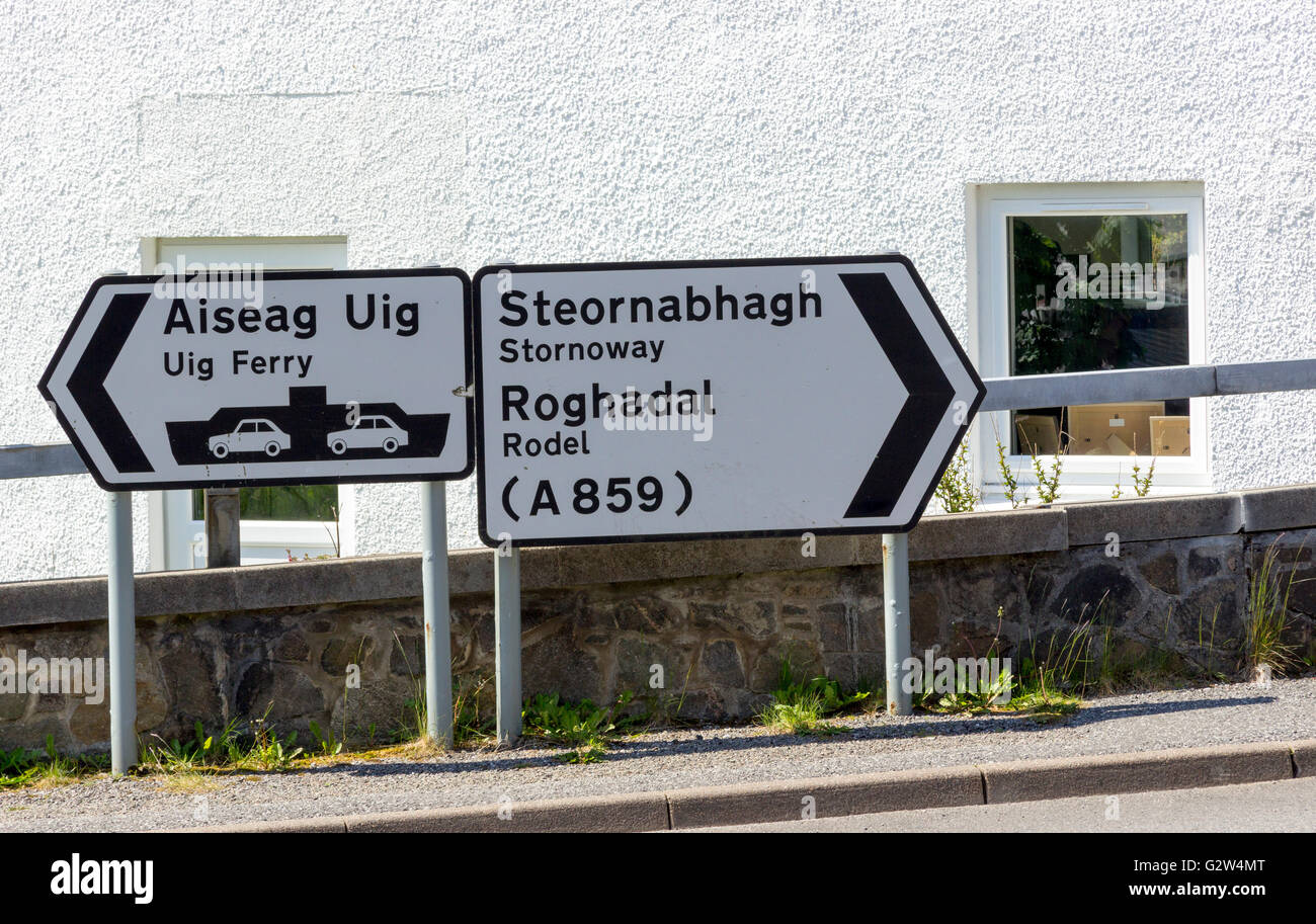 Road Signs at Tarbert Isle of Harris Western Isles Outer Hebrides ...