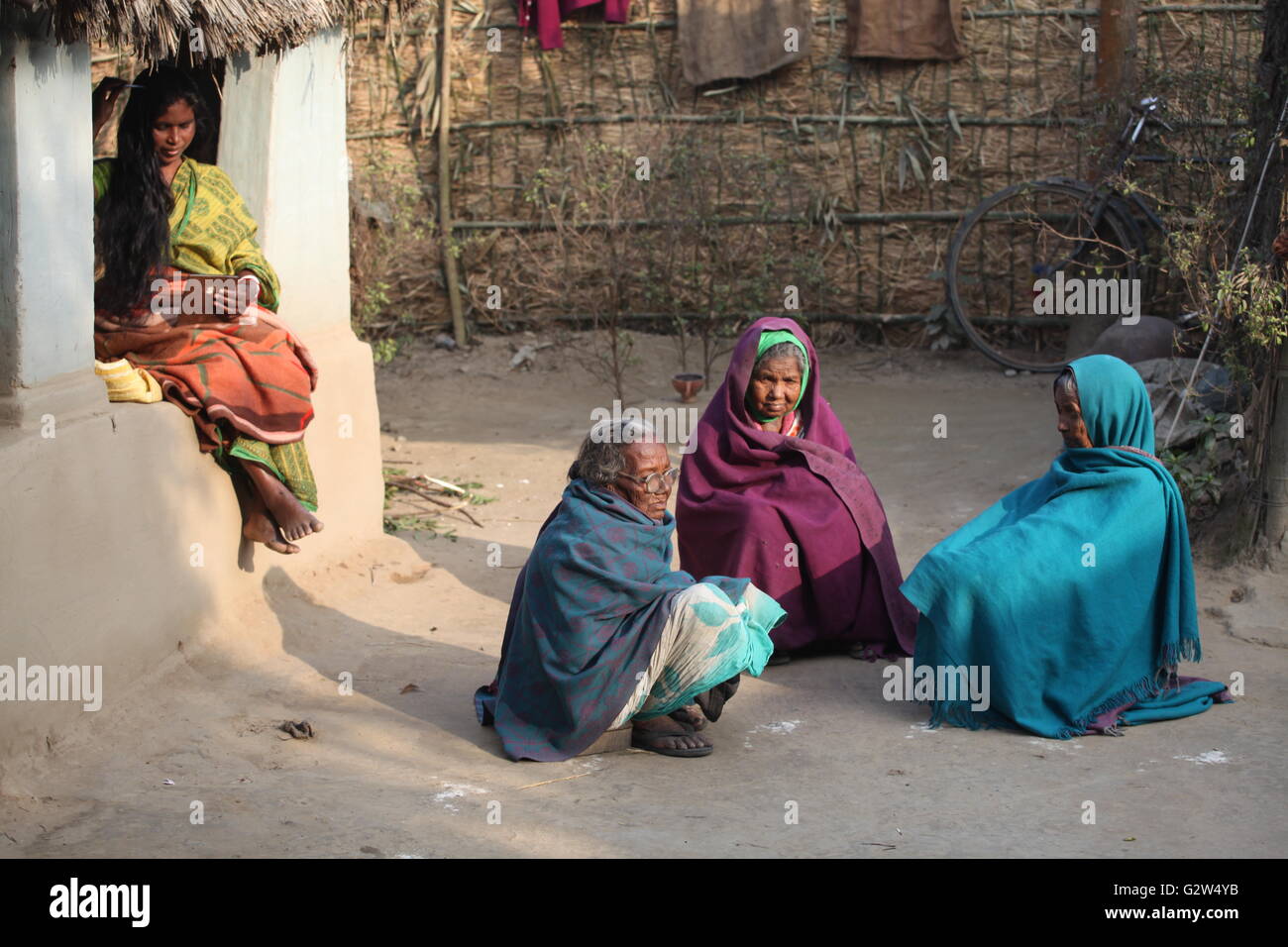 tribal village at raiganj,west bengal.it was a chilly winter day Stock ...