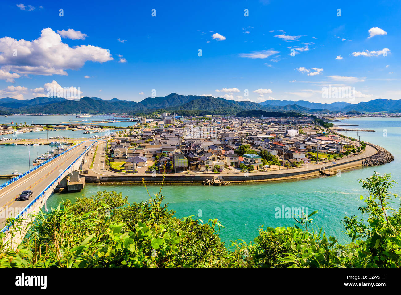 Senzaki, Nagato, Yamaguchi Japan town skyline Stock Photo - Alamy