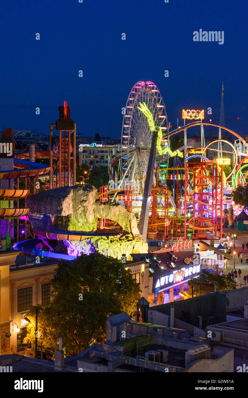 Prater amusement park with rides, Austria, Vienna, Wien Stock Photo - Alamy