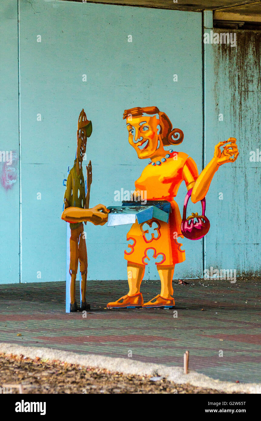 Public art under a freeway overpass in Emeryville California Stock ...