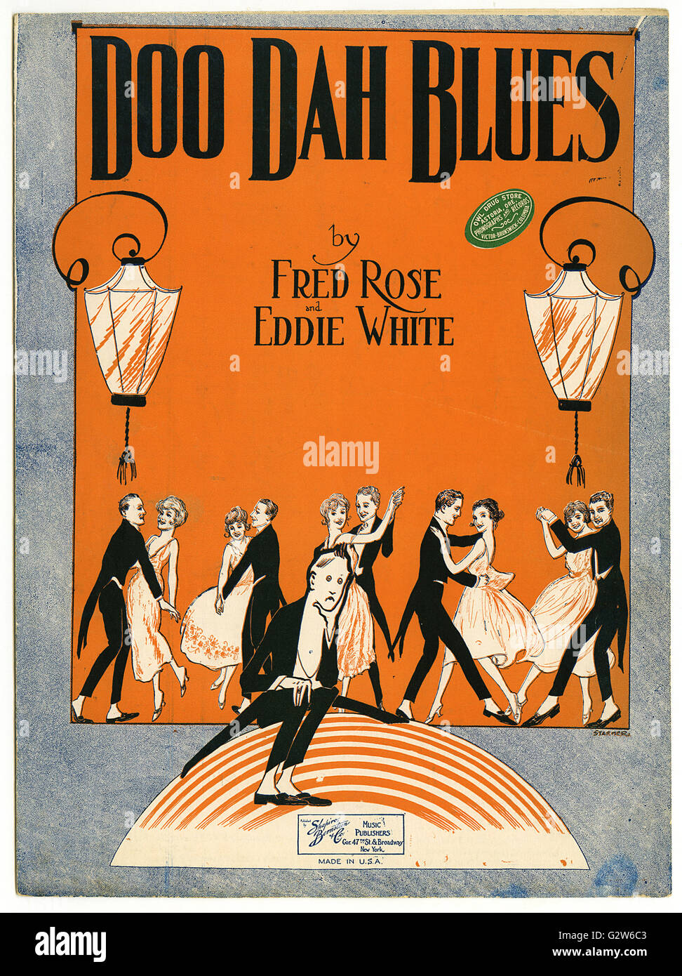 Piano sheet music cover for “Doo Dah Blues” by Fred Rose and Eddie ...