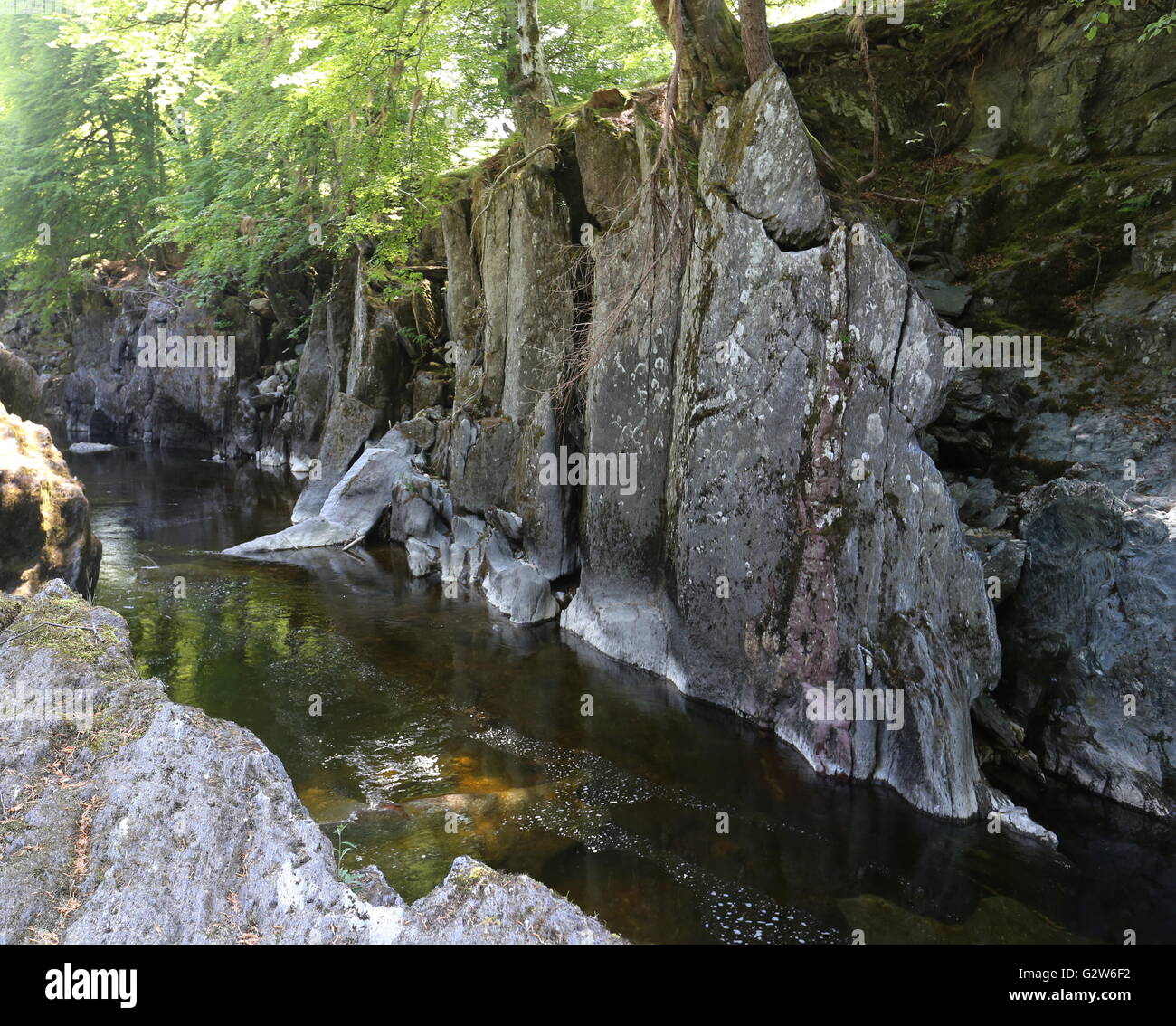 River North Esk at Rocks of Solitude Angus Scotland June 2016 Stock ...