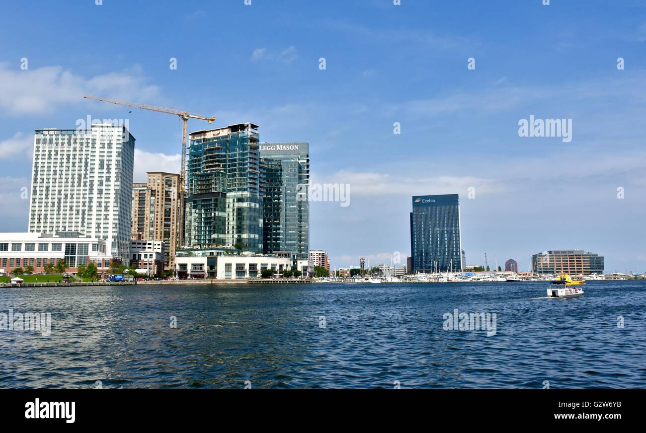 The beautiful architecture and landscape of the Baltimore inner harbor ...