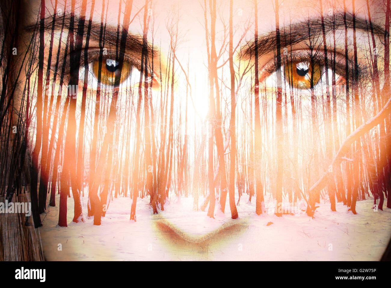 Water portrait double exposure hi-res stock photography and images - Alamy