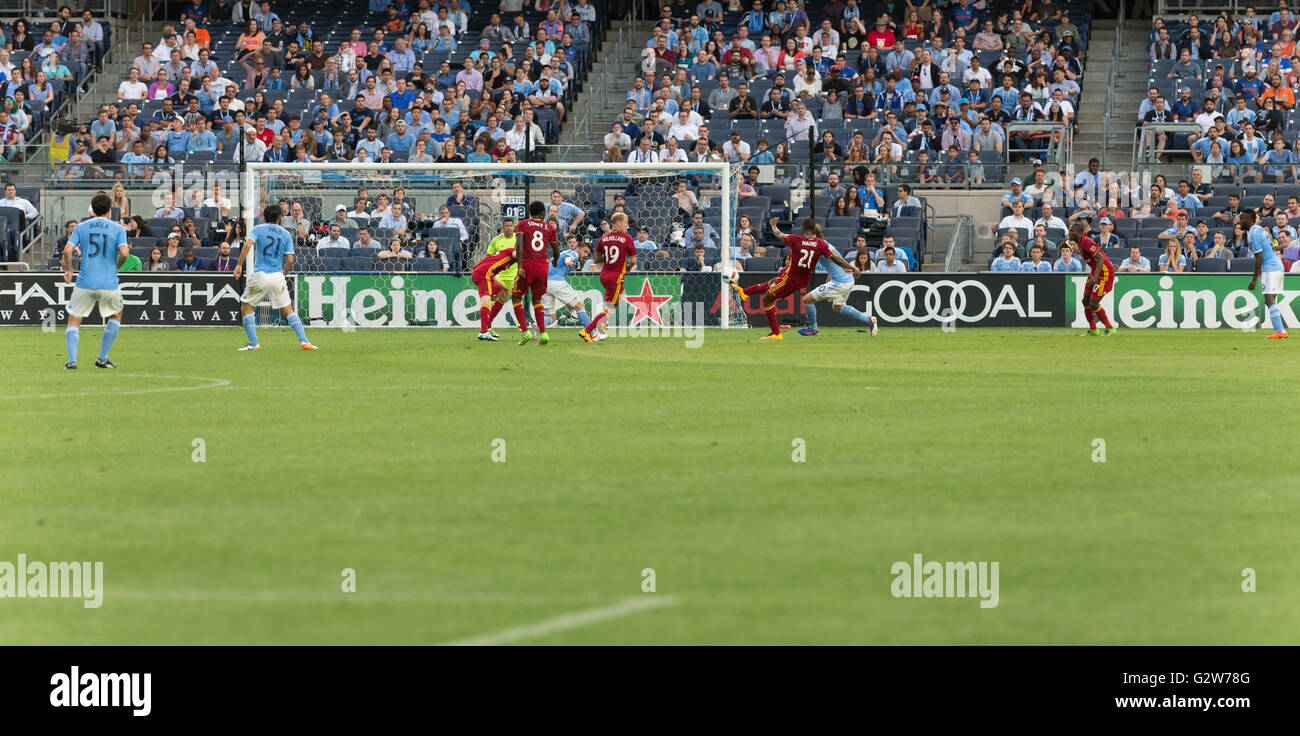 New York, NY USA - June 2, 2016: Aaron Maund (21) of Real Salt Lake ...