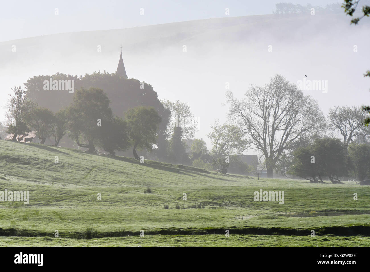 Llangurig, Mid Wales, UK, Friday 03 June 2016 UK weather: Mist shrouds ...