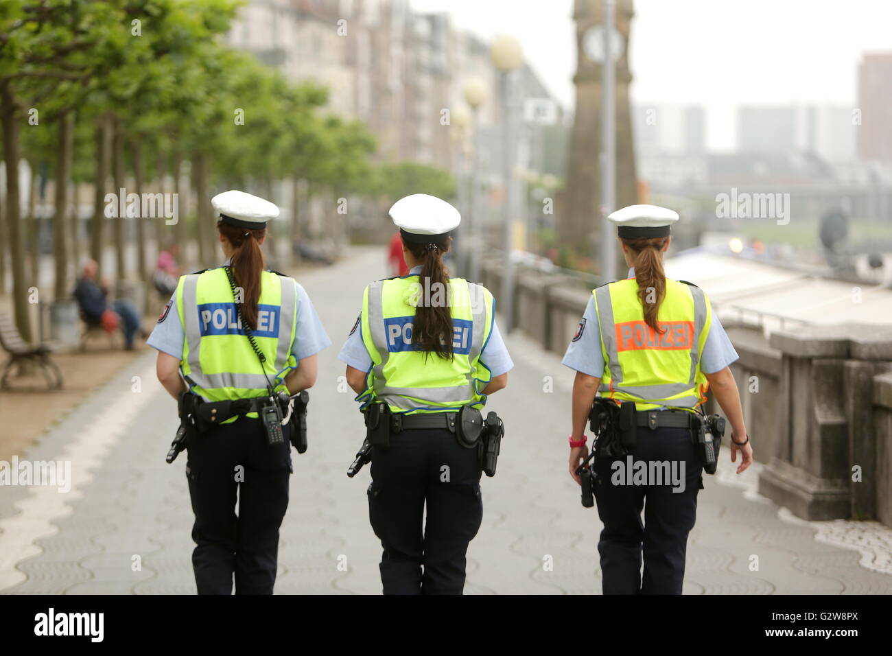 Duesseldorf, Germany. 03rd June, 2016. Three female members of the ...