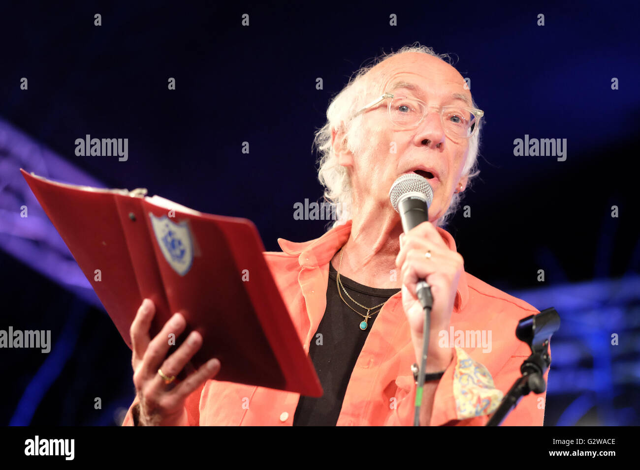 Hay Festival, Wales, UK - June 2016 - Poet and singer Roger McGough ...